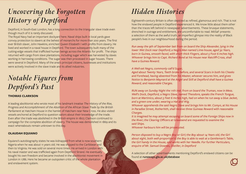 MoSaF Deptford Legacy of Slavery Map - Greg Bunbury Graphic Design for ...